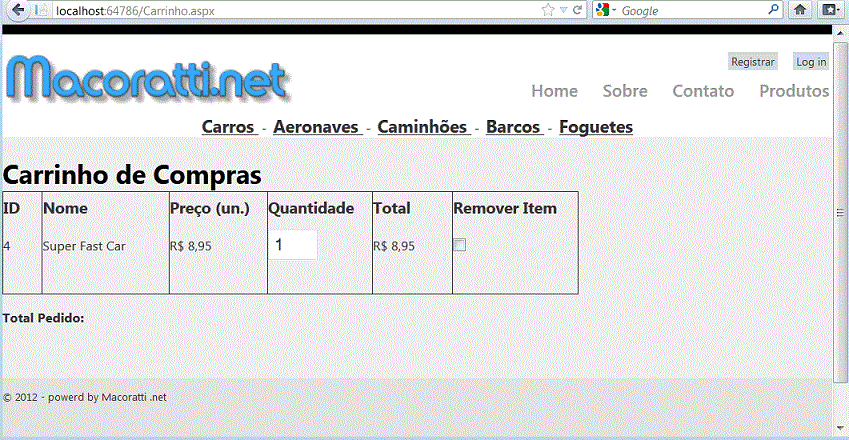 ASP .NET 4.5 Web Forms – Incluindo o carrinho de compras – Parte 05 | iMasters