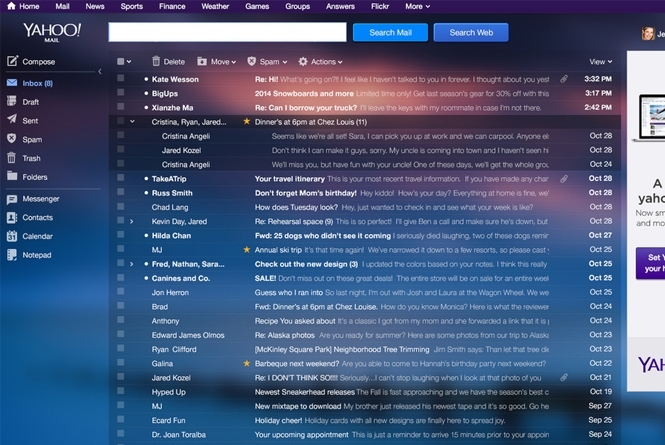 Yahoo Mail ganha novo design com fotos do Flickr | iMasters