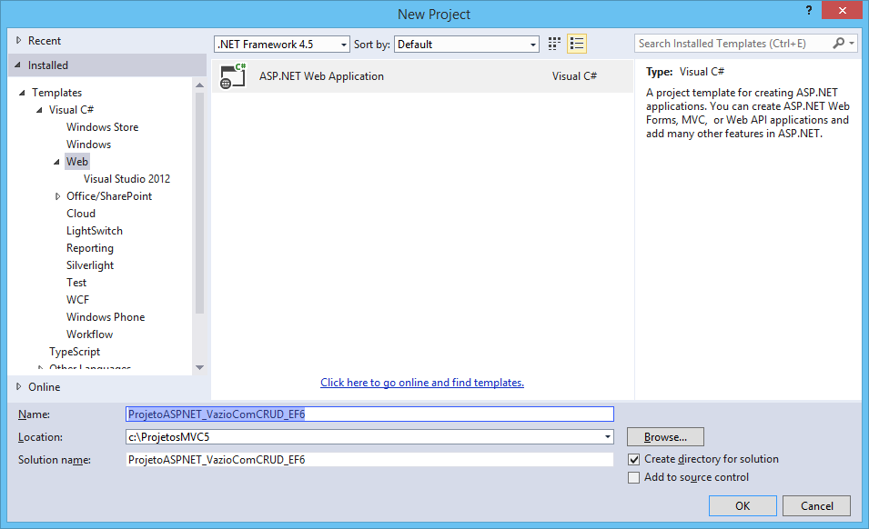 Aspnet Como Criar Um Projeto Aspnet Vazio Com Entity Framework 6 Imasters